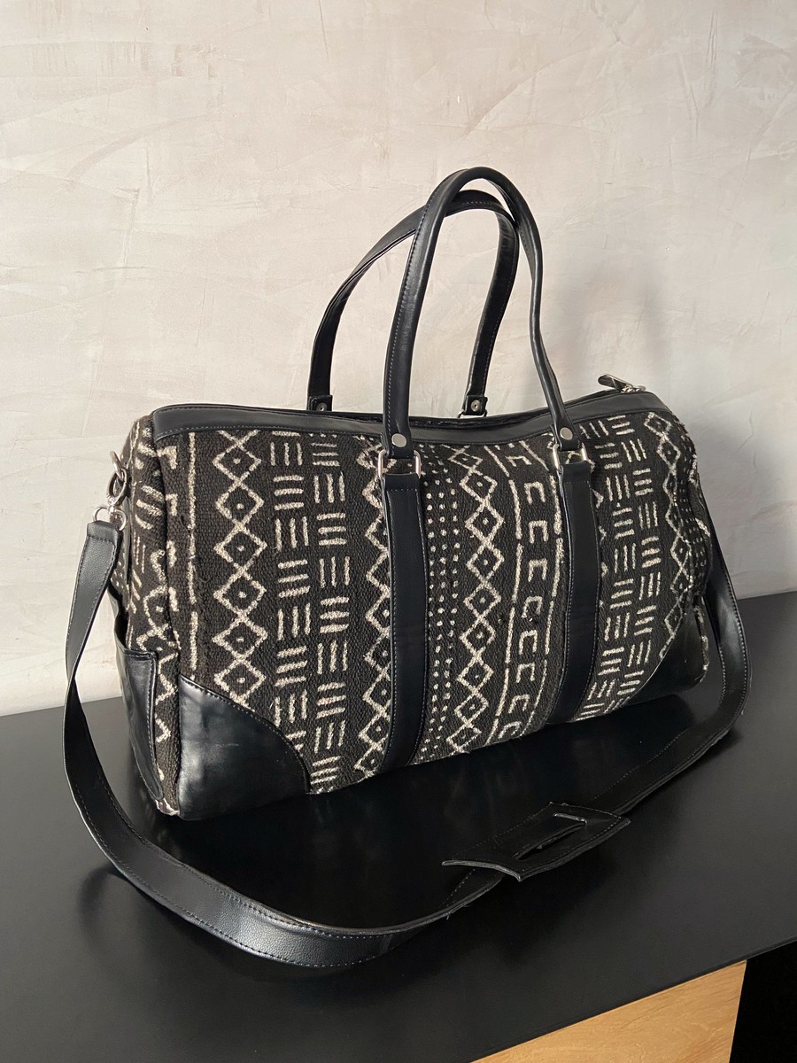 Sac de voyage Cuir & “Bogolan” par abi-creations - Sacs de voyage, - ANKA