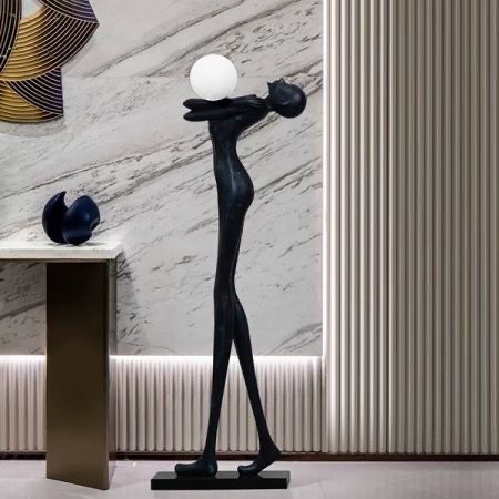 Human sculpture home decor /free standing human sculpture lamp holder b ...