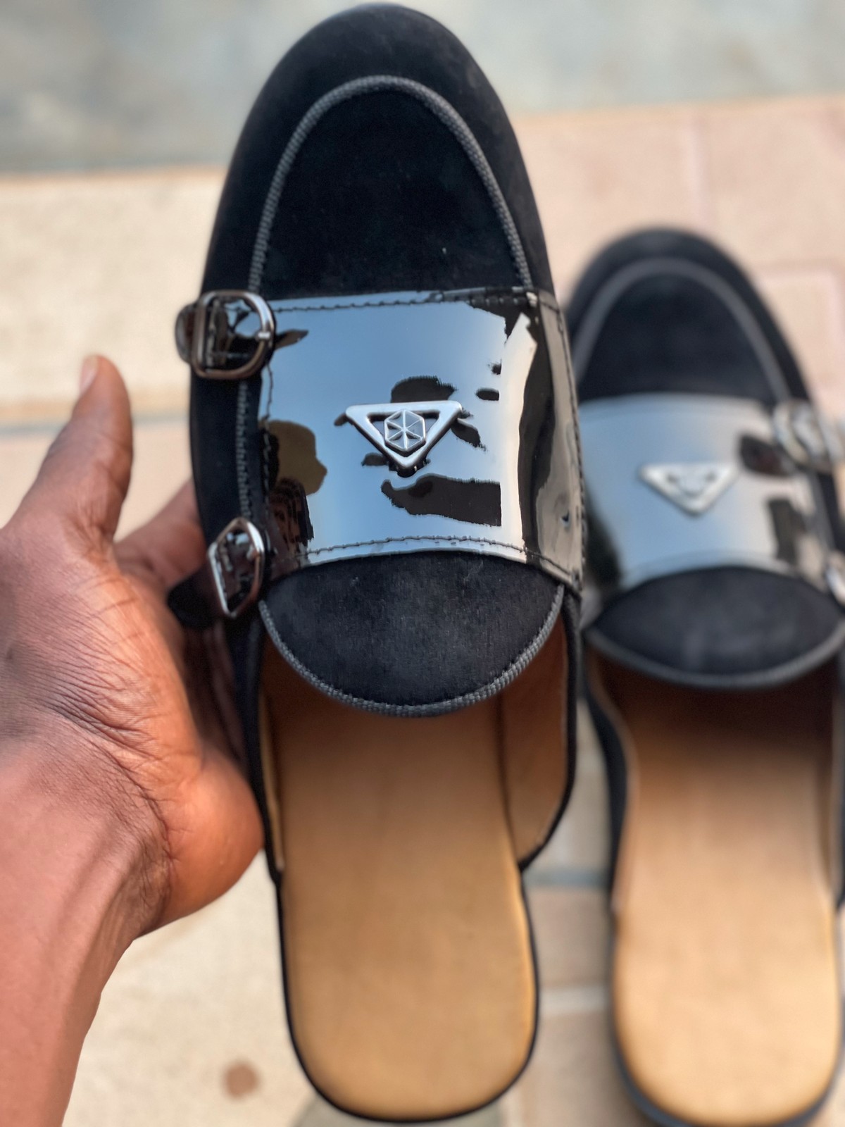 Men’s velvet / leather mule by zeemos - Men Sandals - ANKA