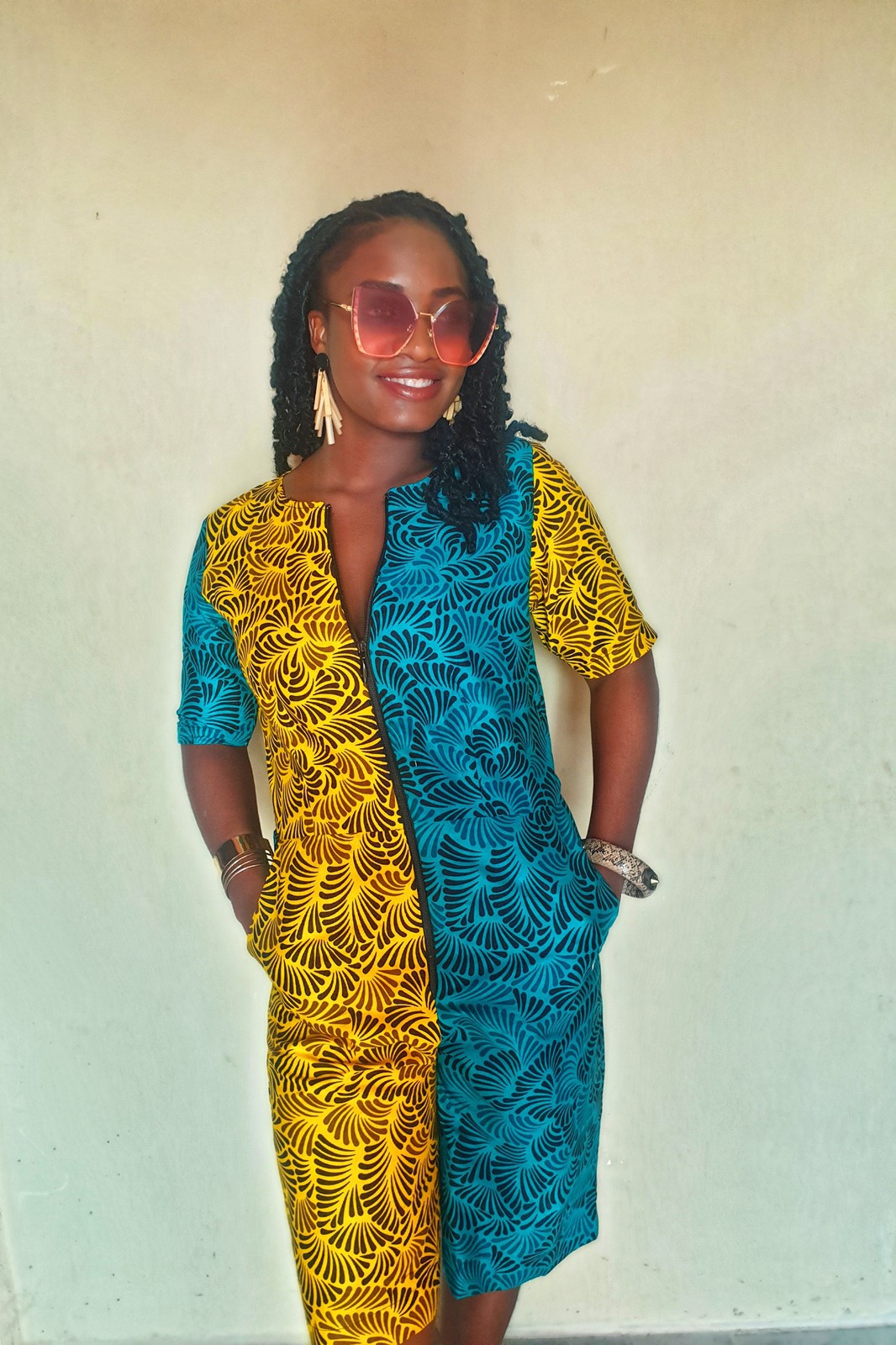 Lara Two-Tone African Woman African Prints Romper| Beautiful Days/Work ...