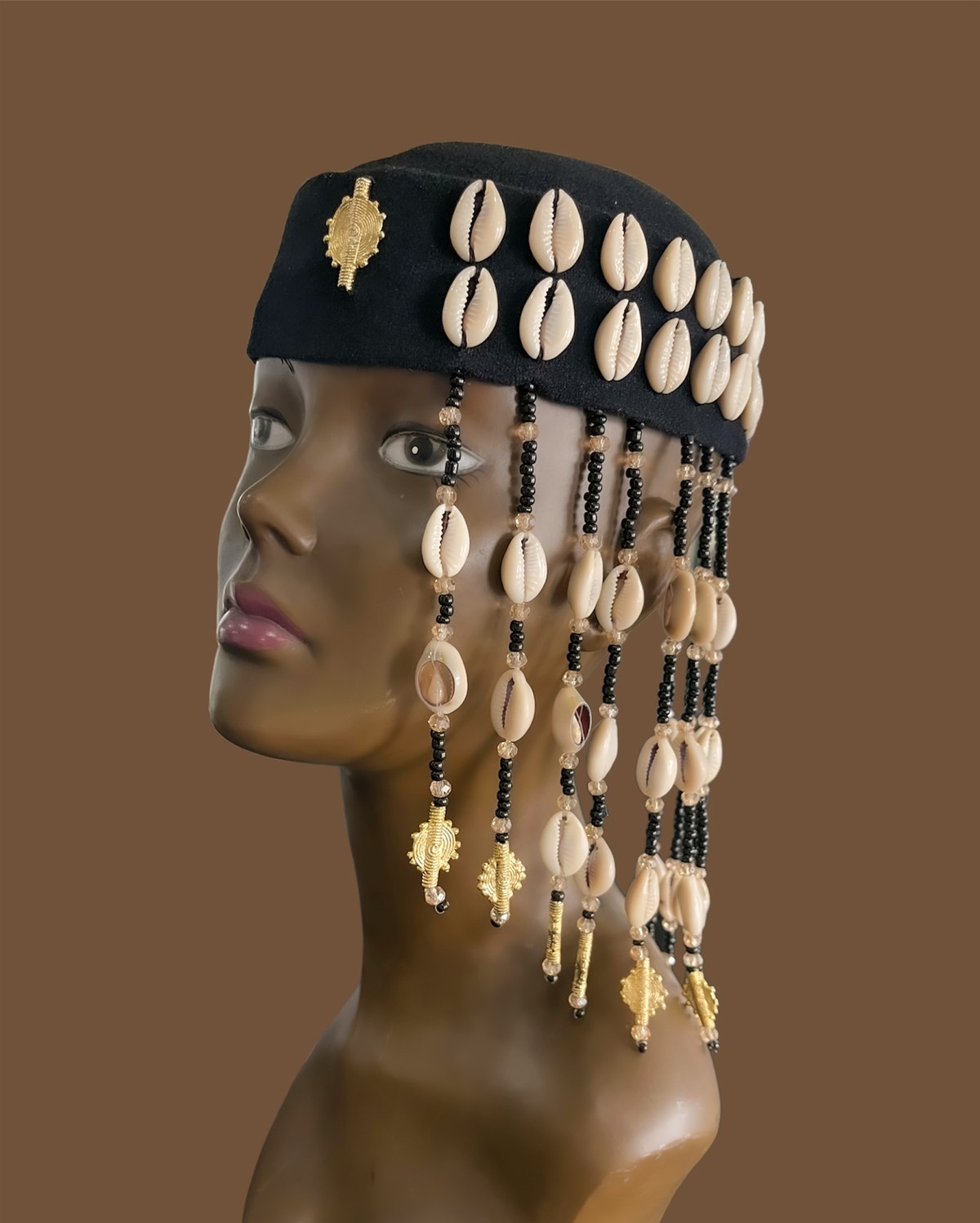 Akan queen headdress hat by magichandsci - Hats, caps, headgear - ANKA